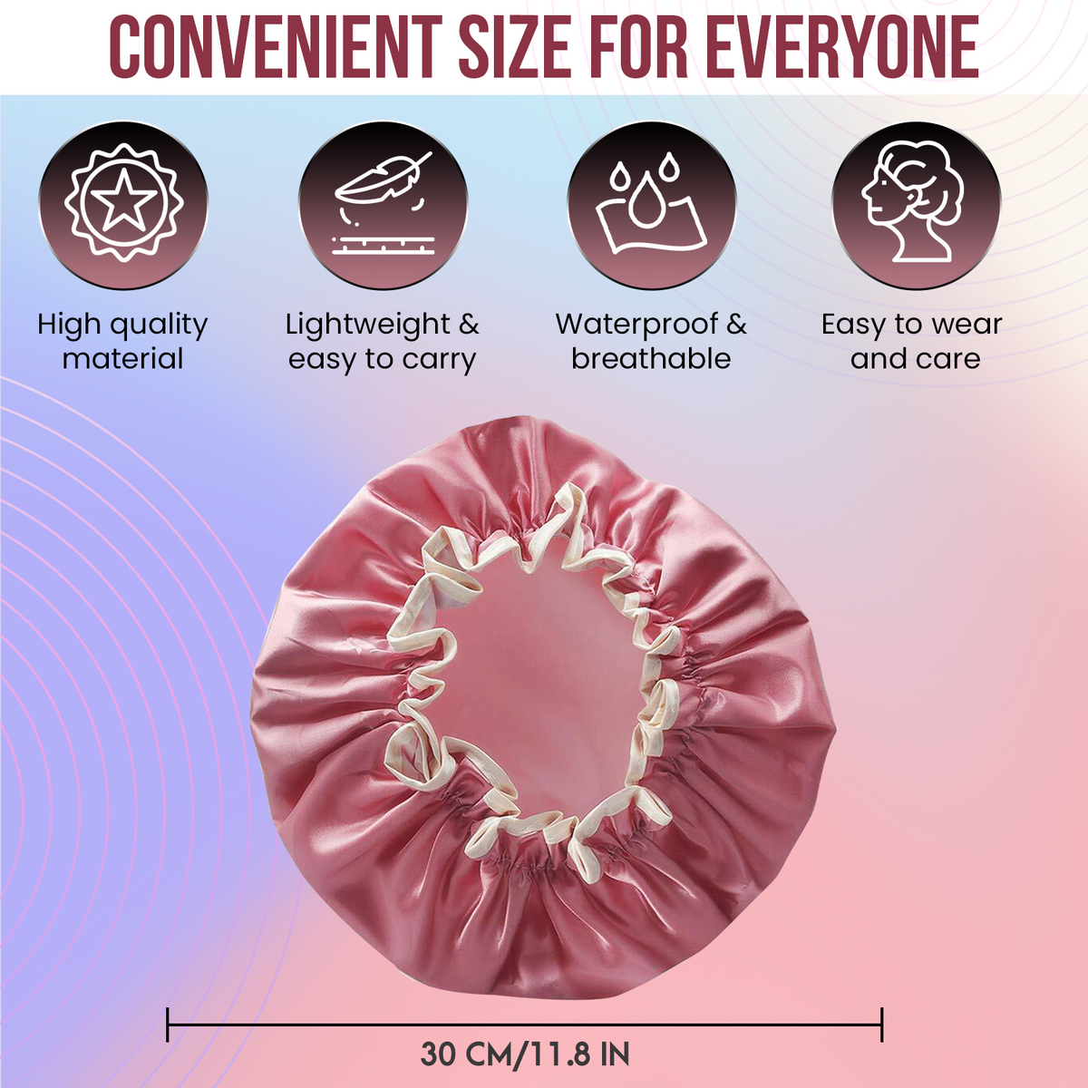 Glamza Luxury Shower Caps – Stylish, Comfortable & Waterproof – Forever ...