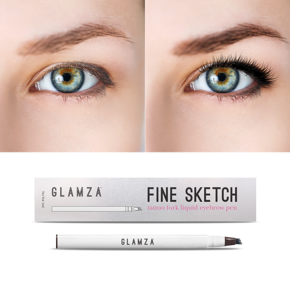 Glamza Fine Sketch Tattoo Fork Liquid Eyebrow Pens Define Enhance Your Brows